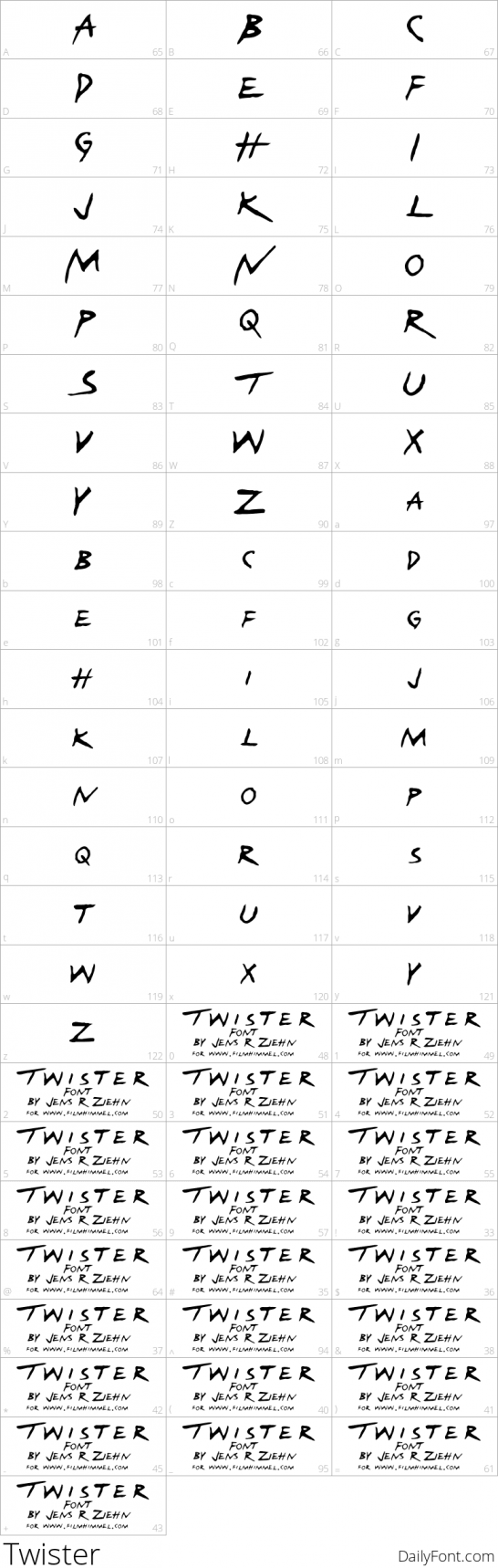 Twister by Jens R. Ziehn at DailyFont.com