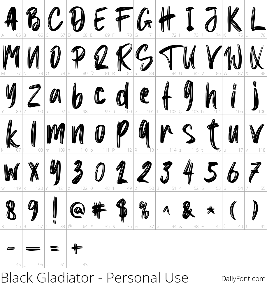 Black Gladiator by Letterara at DailyFont.com