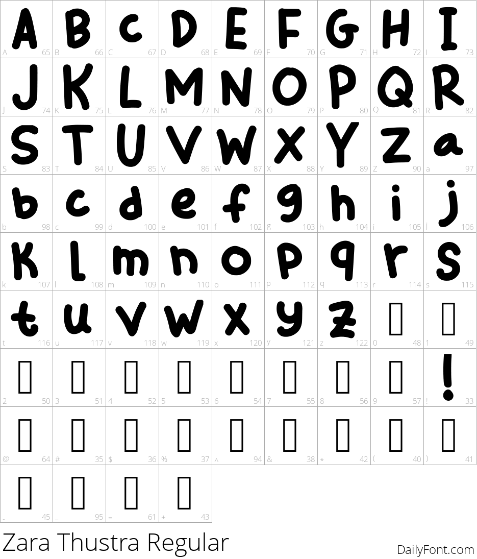 Zara Thustra Regular by DCLL Studio at DailyFont.com