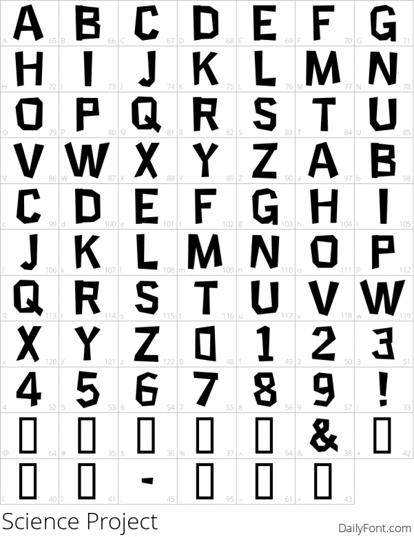 Science Project by John Martz at DailyFont.com