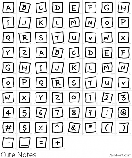 Cute Notes by Darrell Flood at DailyFont.com