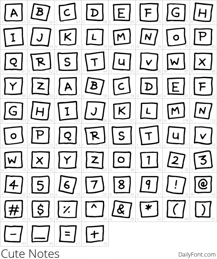 Cute Notes by Darrell Flood at DailyFont.com