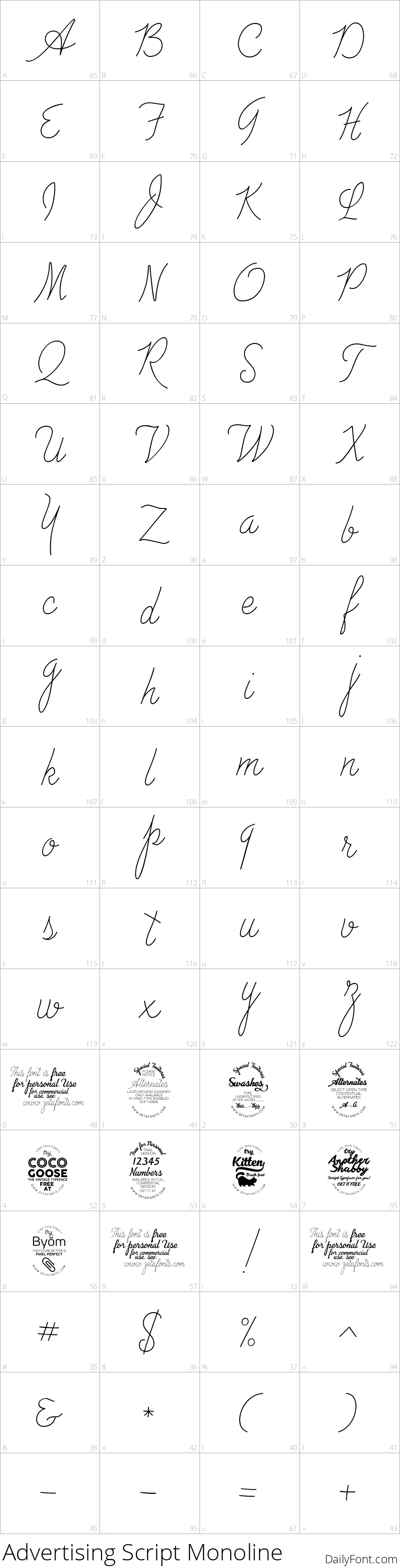 Download Advertising Script at DailyFont.com