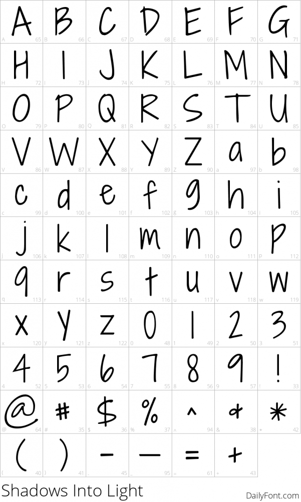 Shadows Into Light by Kimberly Geswein at DailyFont.com
