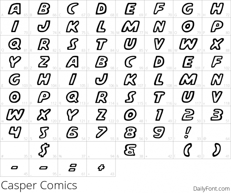 Casper Comics by Iconian Fonts at DailyFont.com