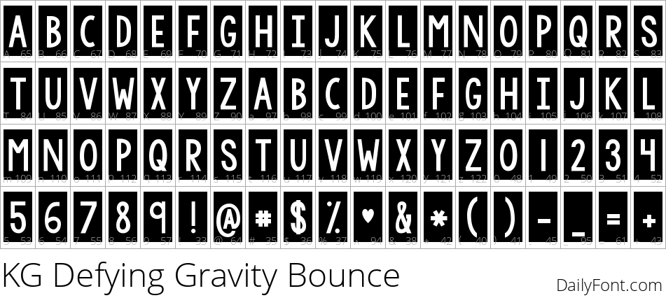 Download KG Defying Gravity Font: Fun Dingbat and Novelty Typeface