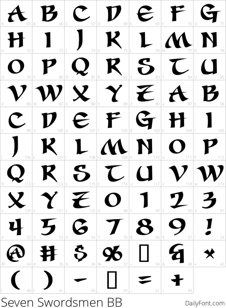 Seven Swordsmen BB by Nate Piekos at DailyFont.com