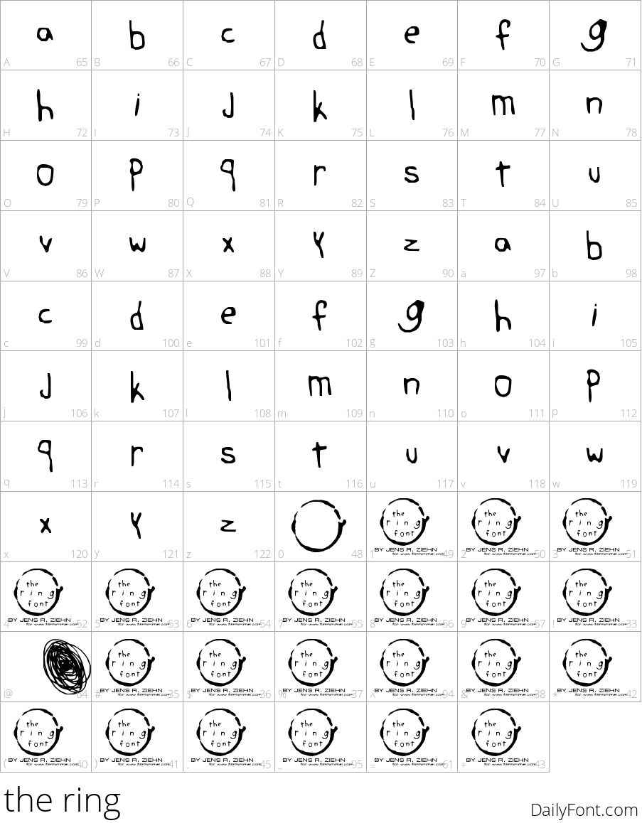 the ring by Jens R. Ziehn at DailyFont.com