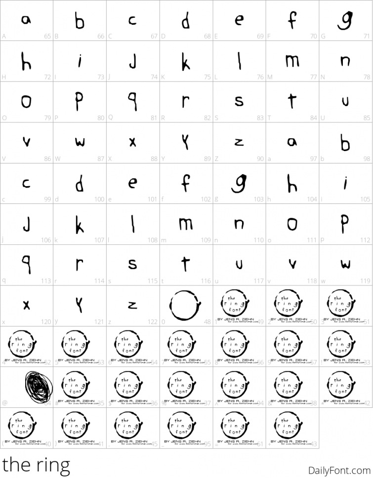 the ring by Jens R. Ziehn at DailyFont.com