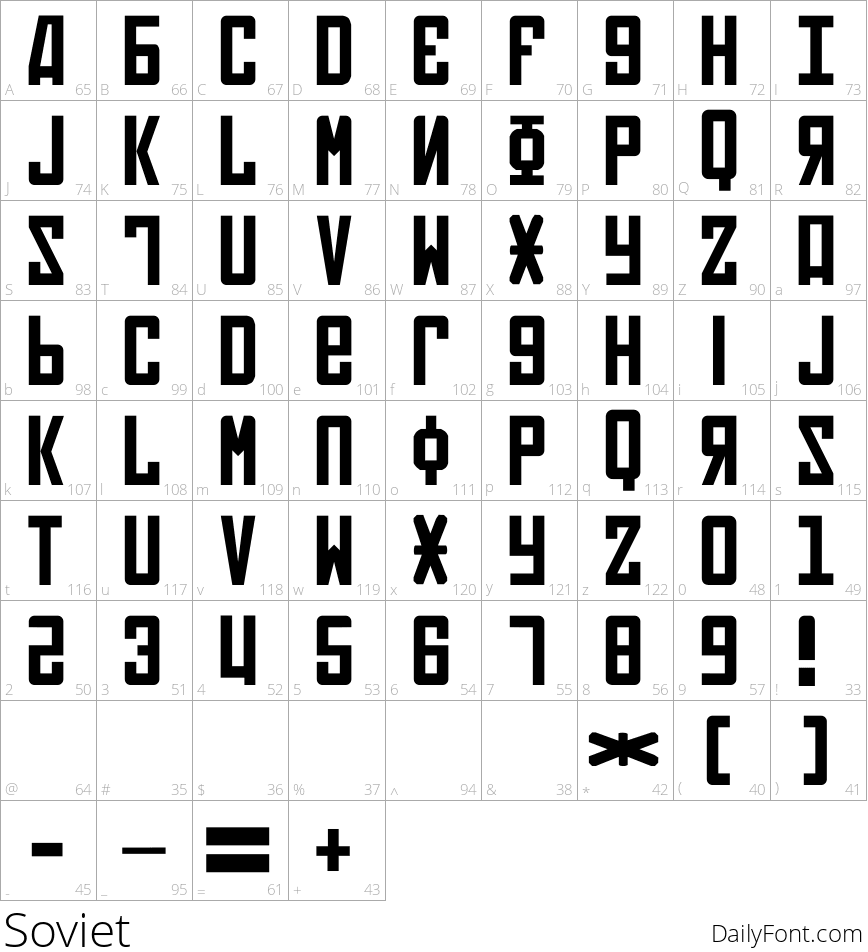 Soviet by Iconian Fonts at DailyFont.com