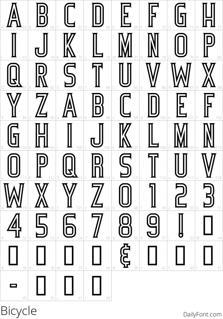 Bicycle by Daniel Gauthier at DailyFont.com