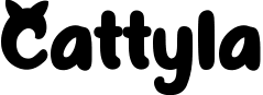 Cattyla Font :: Marker font with cat ears on capitals