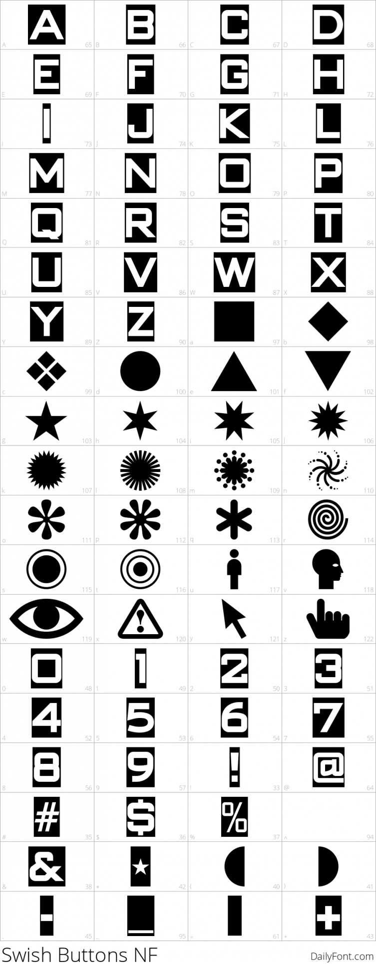 Swish Buttons NF by Nick's Fonts at DailyFont.com