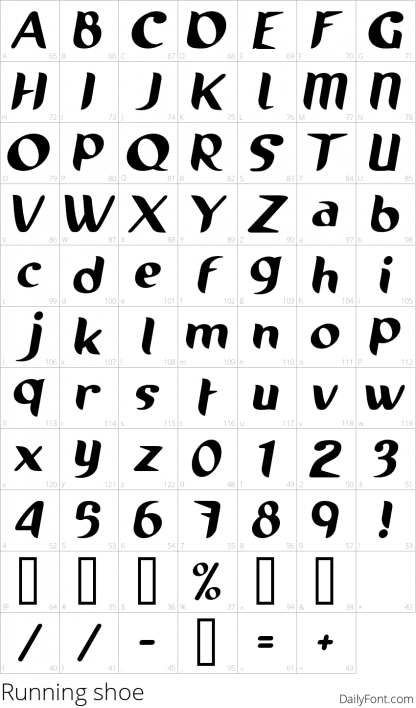 Running shoe by Levi at DailyFont.com