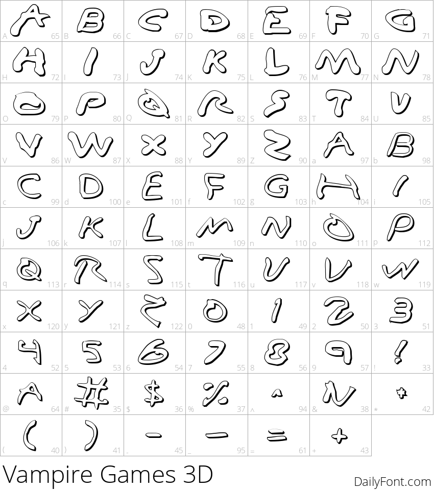 Vampire Games 3D by Iconian Fonts at DailyFont.com