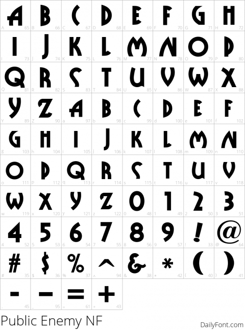 Public Enemy NF by Nick's Fonts at DailyFont.com