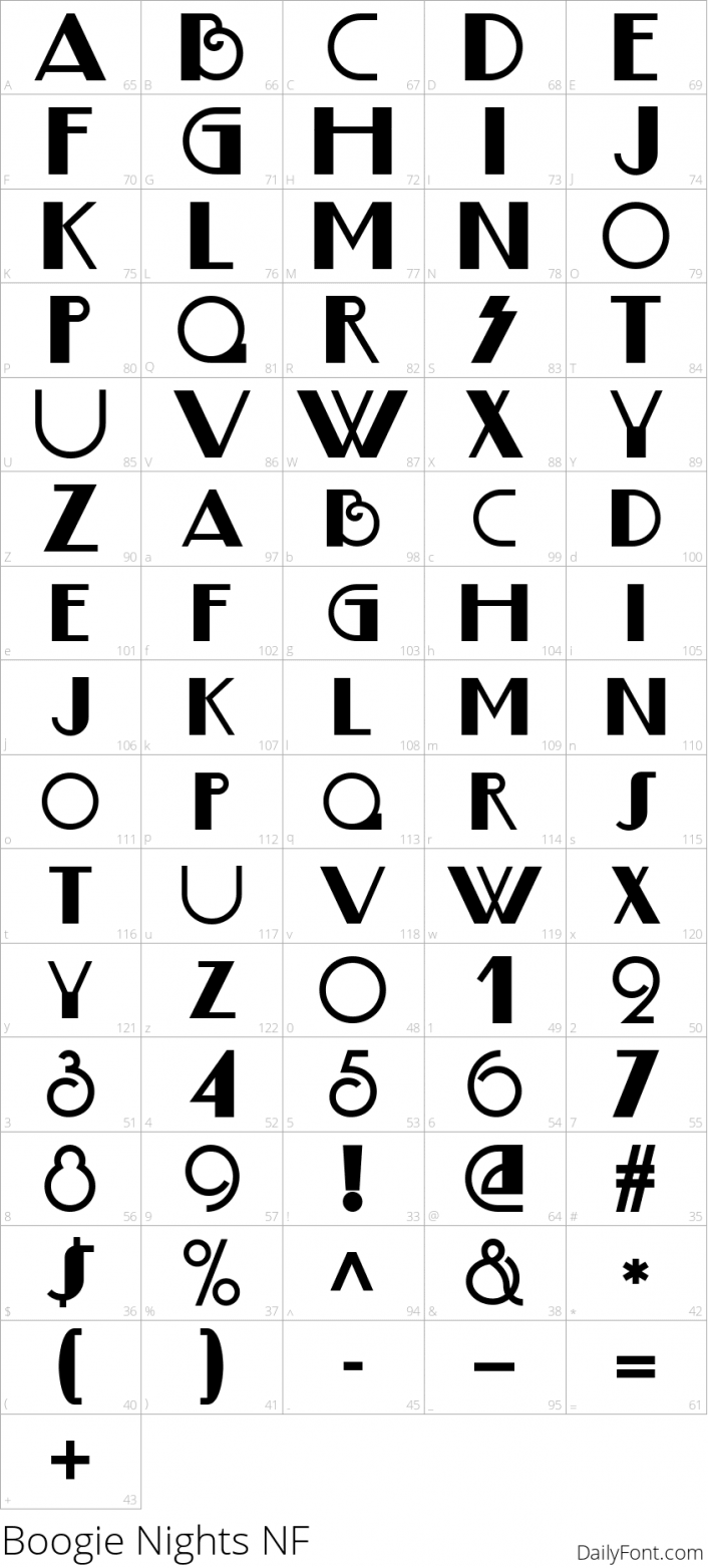 Boogie Nights NF by Nick's Fonts at DailyFont.com