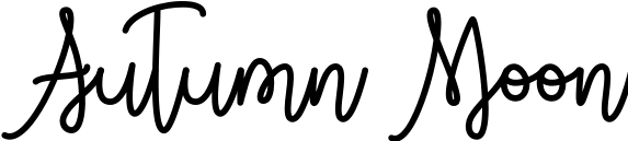 Enchanting Monoline Script Font for Craft and Design Projects: Autumn Moon