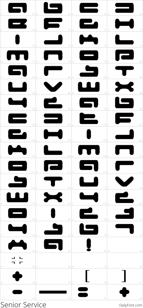 Senior Service by Ray Larabie at DailyFont.com