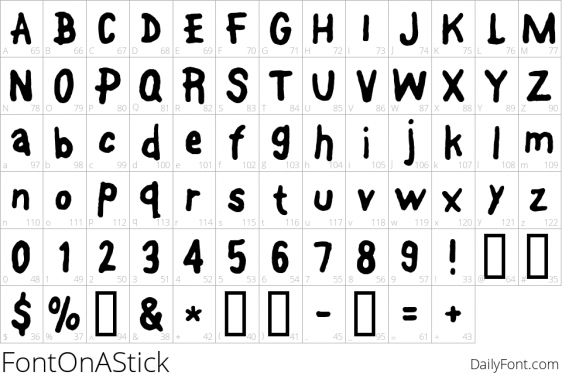 FontOnAStick by Stu's Font Diner at DailyFont.com