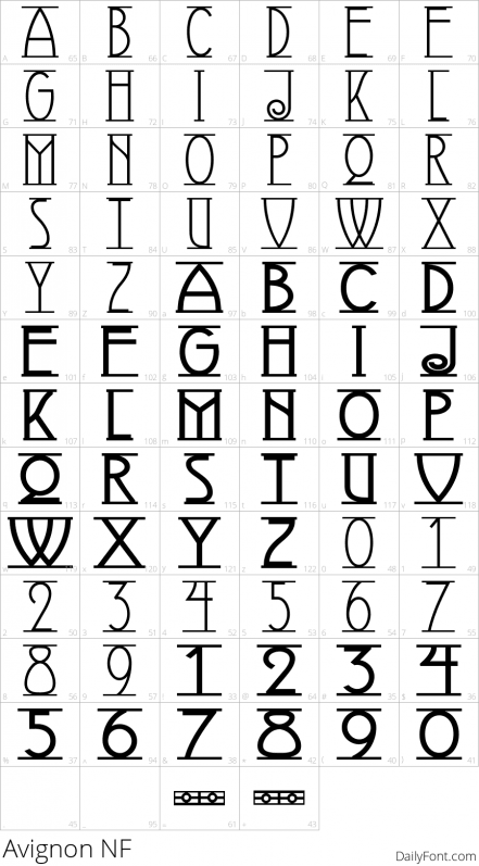 Avignon NF by Nick's Fonts at DailyFont.com
