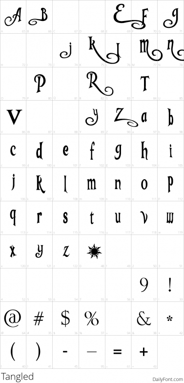 Download Tangled at DailyFont.com
