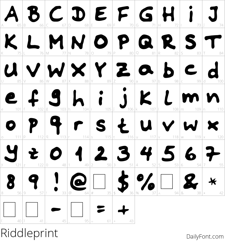 Download Riddleprint at DailyFont.com