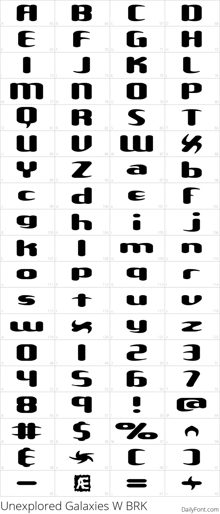 Unexplored Galaxies W BRK by NIGMA Fonts at DailyFont.com