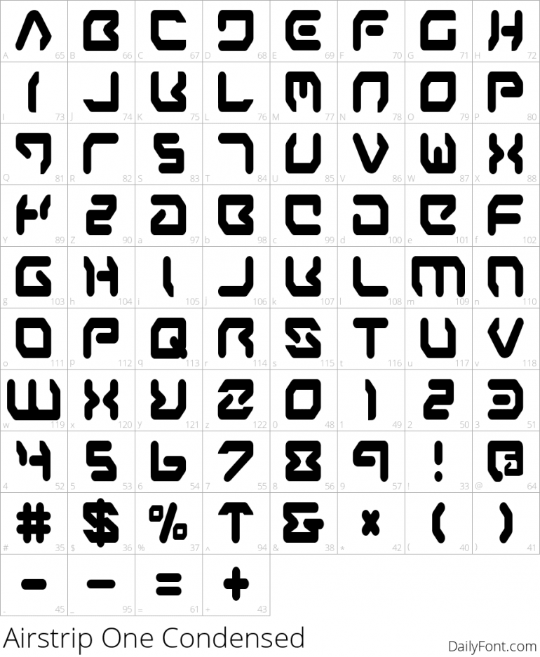 Airstrip One Condensed by Iconian Fonts at DailyFont.com
