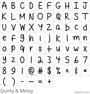 Quirky & Messy by Misti's Fonts at DailyFont.com