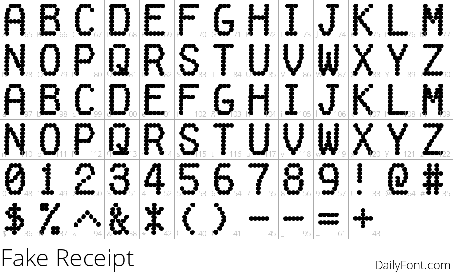 Fake Receipt by Ray Larabie at DailyFont.com