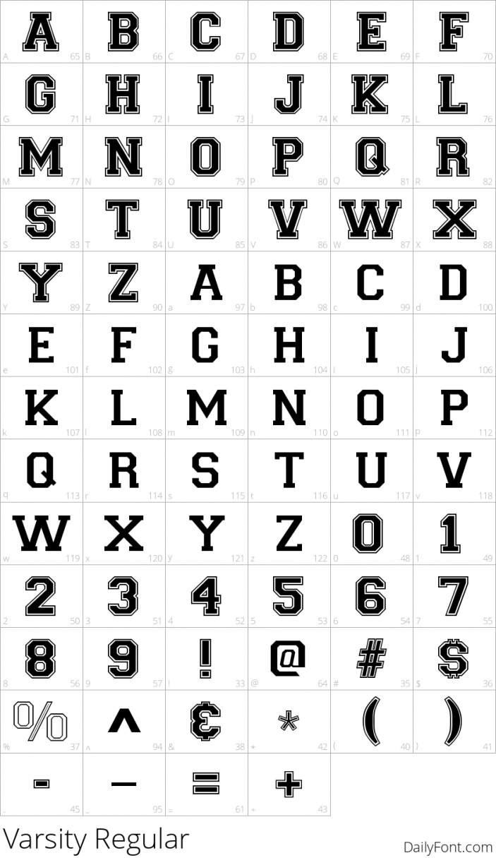 Varsity Regular by Brderbund Software at DailyFont.com
