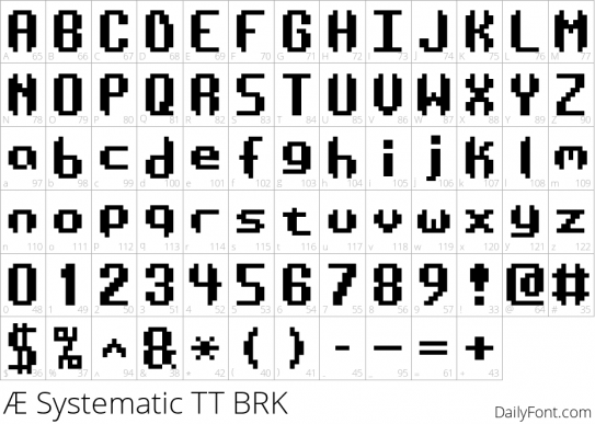 Æ Systematic TT BRK by NIGMA Fonts at DailyFont.com