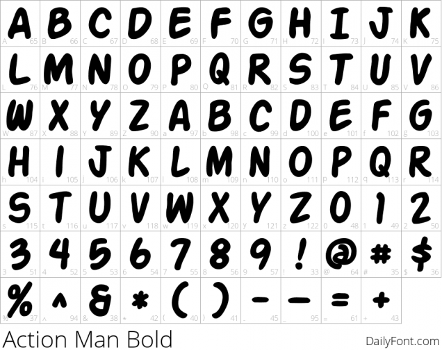Action Man Bold by Iconian Fonts at DailyFont.com