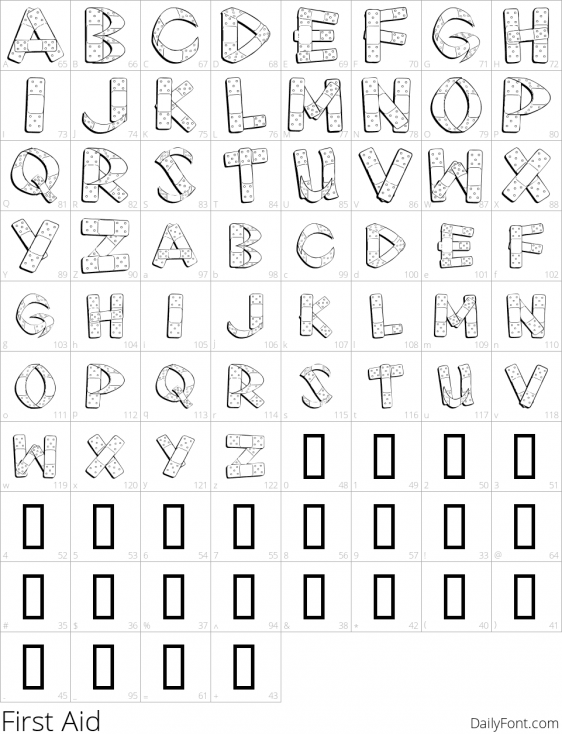 First Aid by Melle Derieppe Claude at DailyFont.com