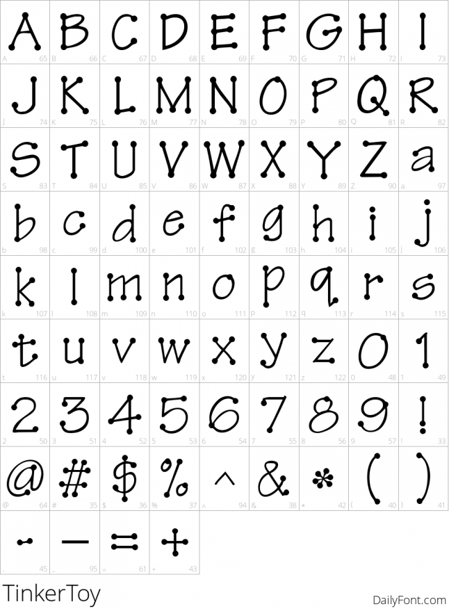 Download TinkerToy at DailyFont.com