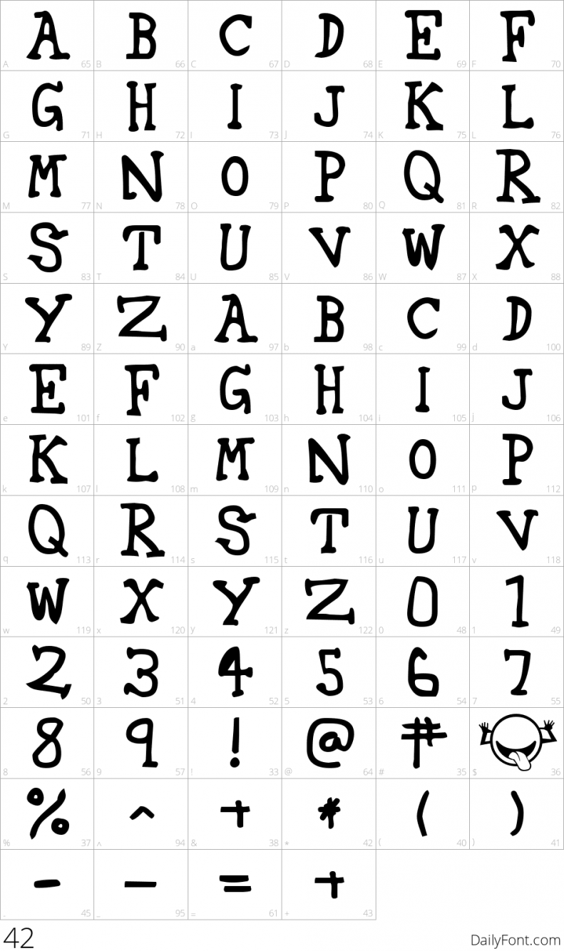 42 by Dale Thorpe at DailyFont.com