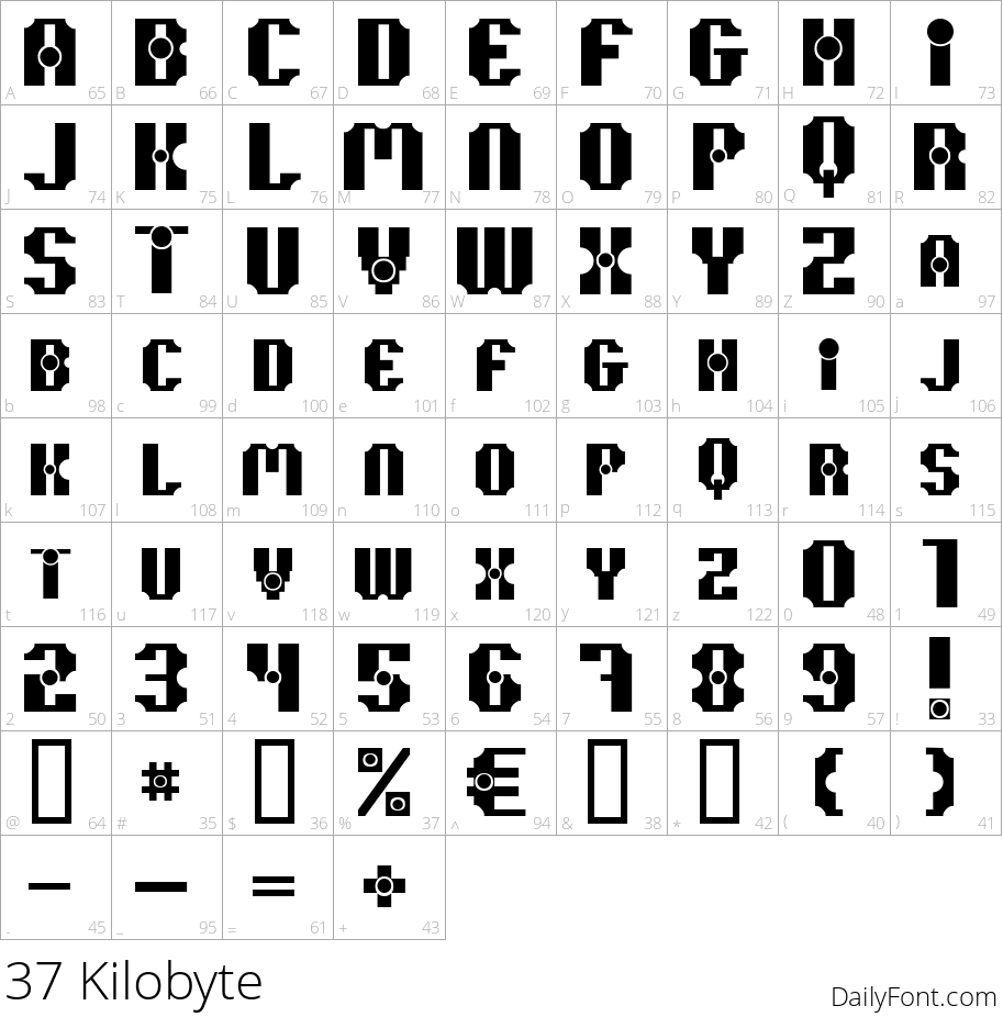 37 Kilobyte by Dieter Schumacher at DailyFont.com