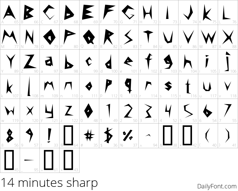Download 14 minutes sharp at DailyFont.com