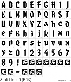 8-bit Limit R (BRK) by Brian Kent at DailyFont.com