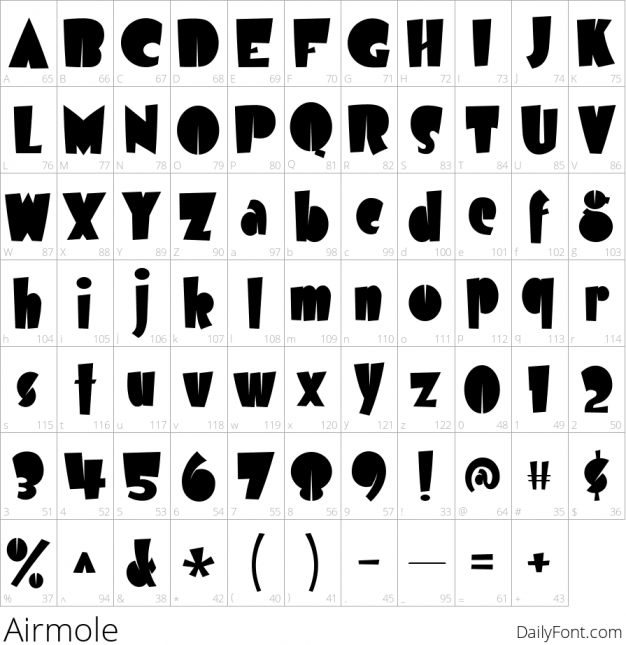 Airmole by Ray Larabie at DailyFont.com