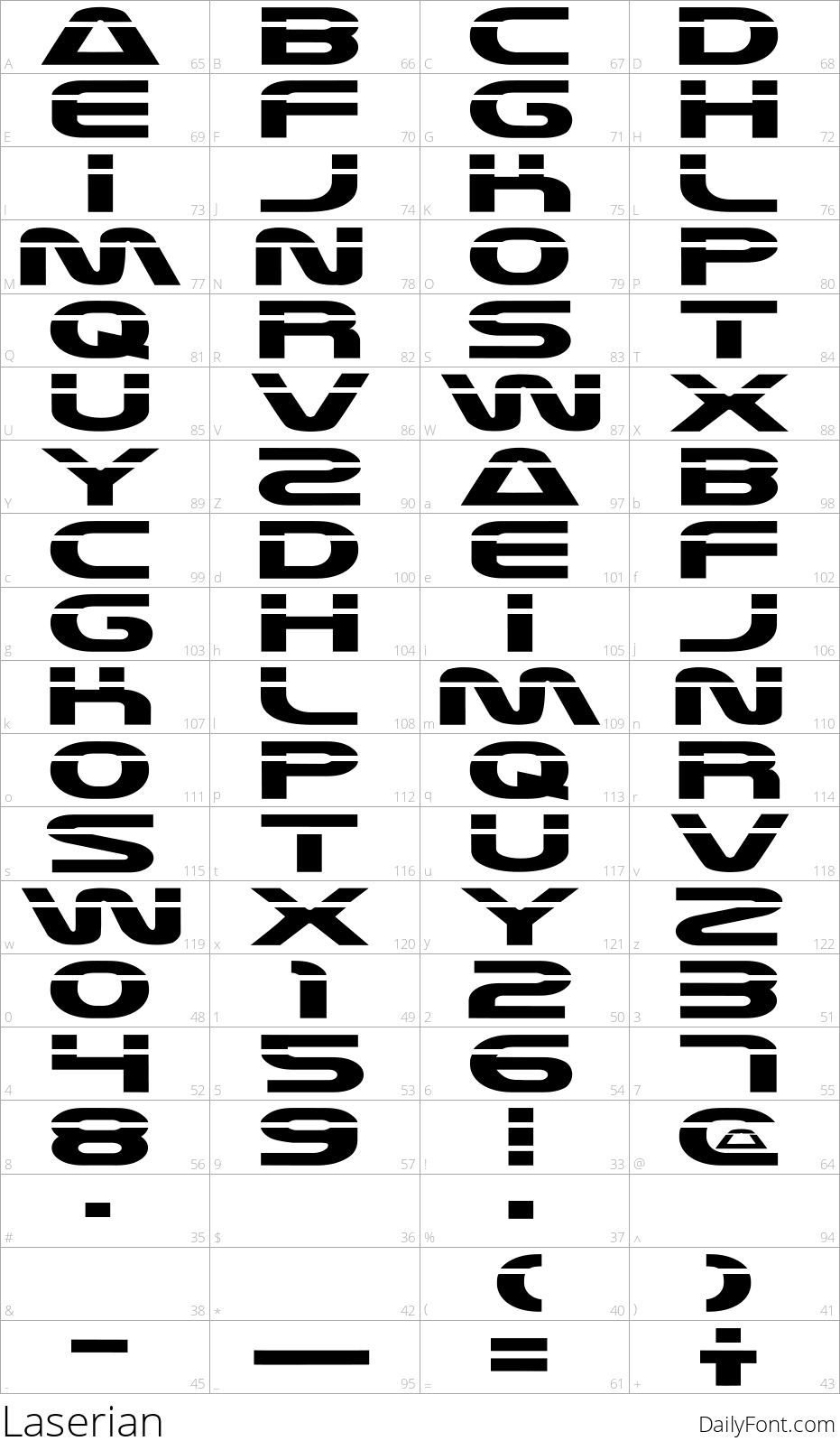 Laserian by Iconian Fonts at DailyFont.com