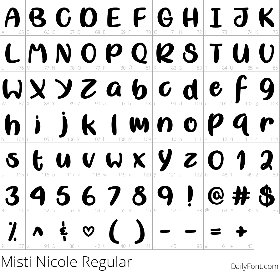 Misti Nicole by Misti's Fonts at DailyFont.com