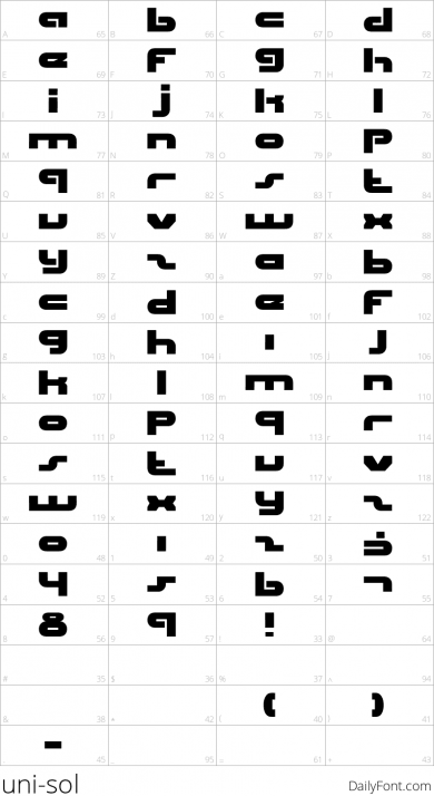 uni-sol by Iconian Fonts at DailyFont.com